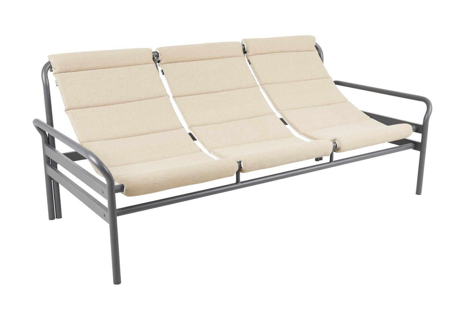 Brafab 3 Sitzer Sofa SLING Aluminium Anthrazit Olefin 100 Polypropylen Barley Abverkauf online kaufen